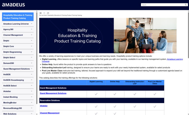 Education & Training · Amadeus Hospitality