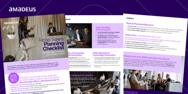 Hotel Sales Planning Checklist - Amadeus Hospitality